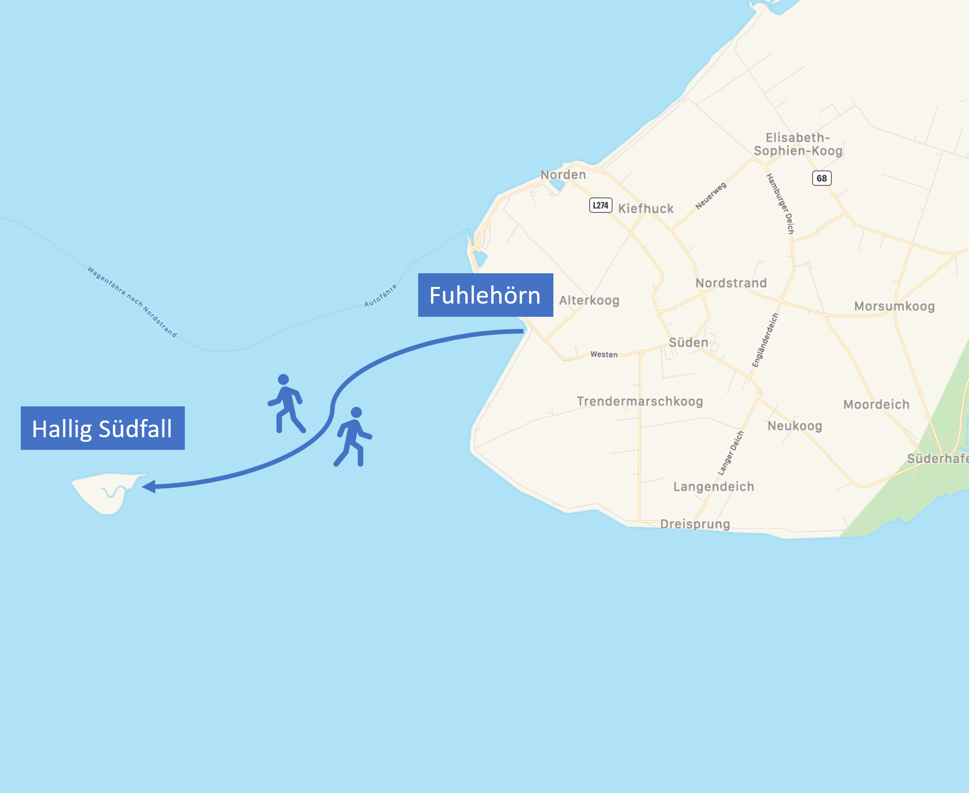 Wattwanderung zur Hallig Südfall in der Schutzzone 1